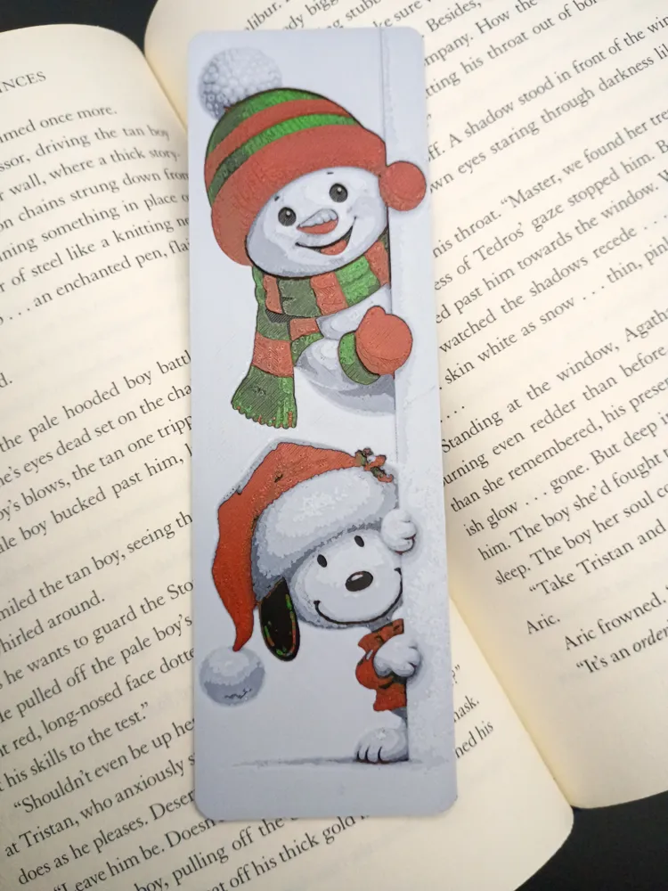 Christmas Snoopy x Snowman Bookmark - Free 3D Print Model - MakerWorld