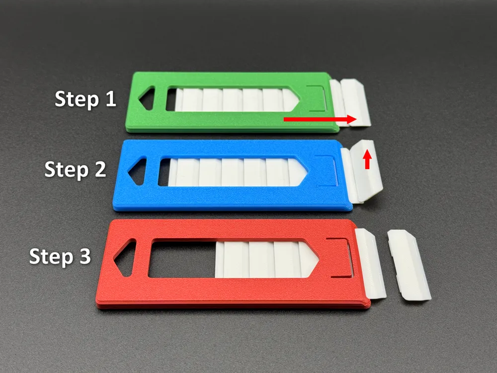 Bed scraper with integrated blade magazin - Free 3D Print Model ...