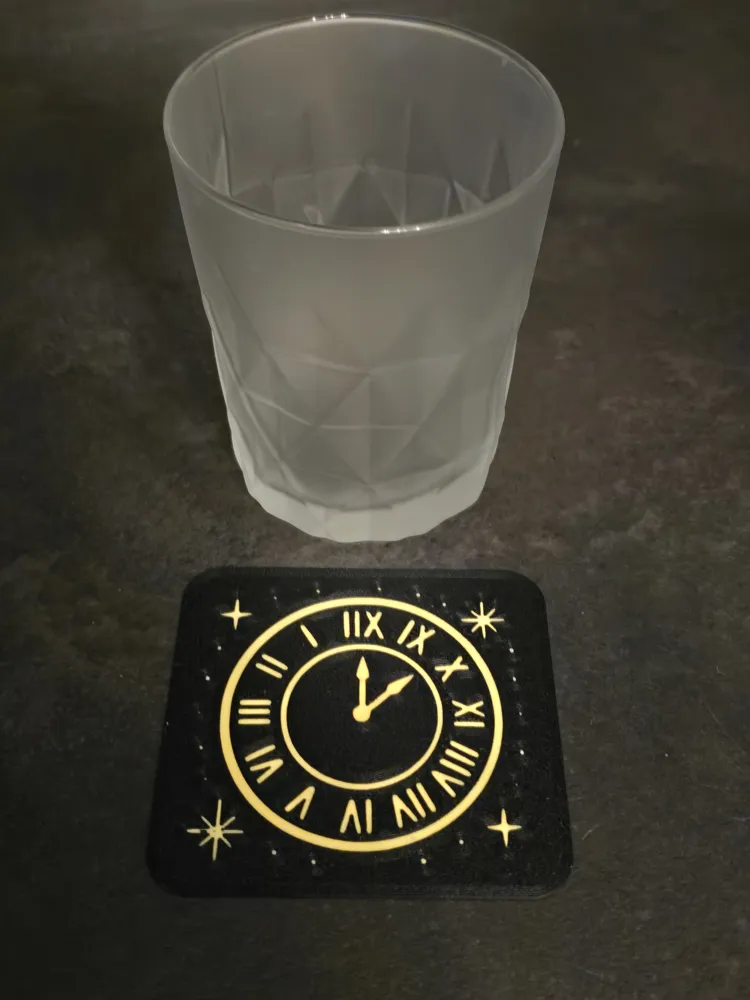 New Year clock coaster 2026 - Free 3D Print Model - MakerWorld