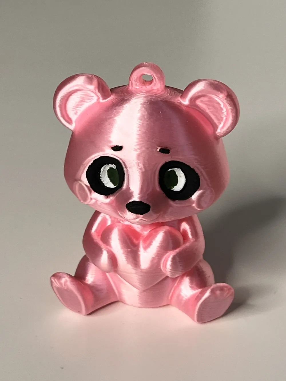 Cute pink panda with heart - bag charm, keychain - Free 3D Print Model ...