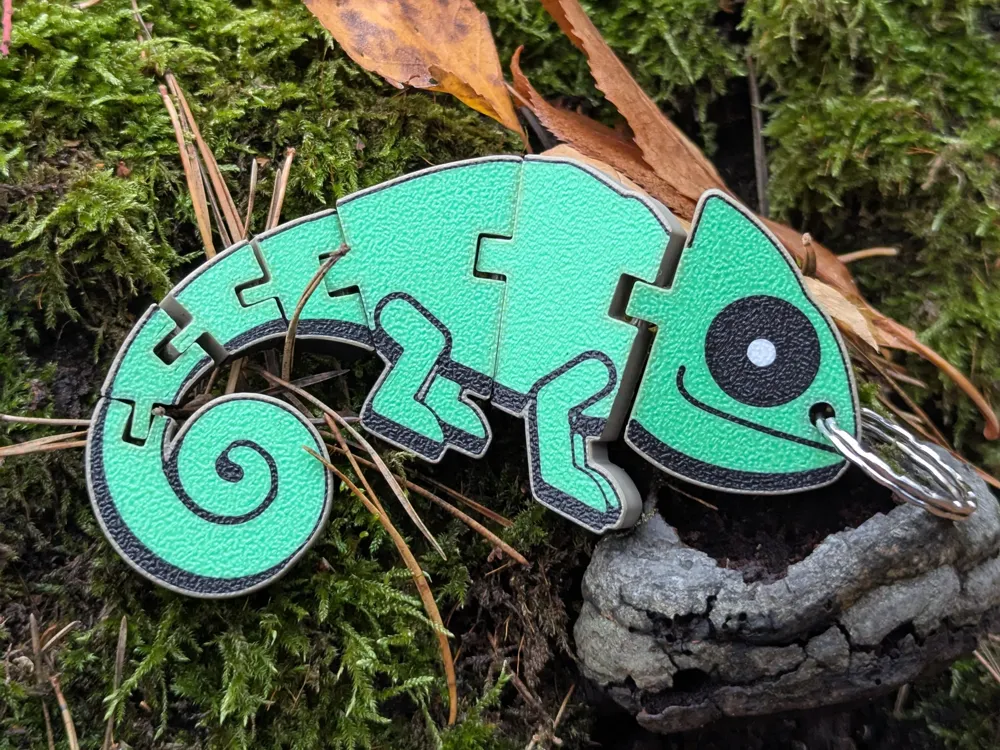 Flexible Articulated Chameleon Keychain Family by KeychainsCraft ...