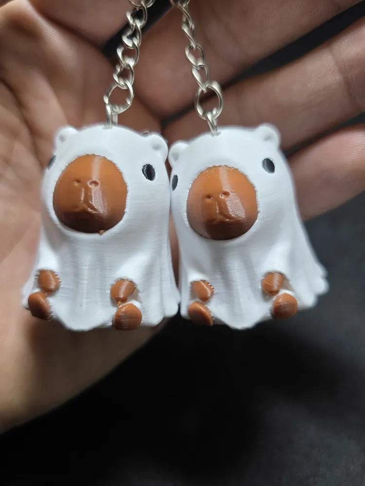 Capybara Ghost keychain/decor - Free 3D Print Model - MakerWorld