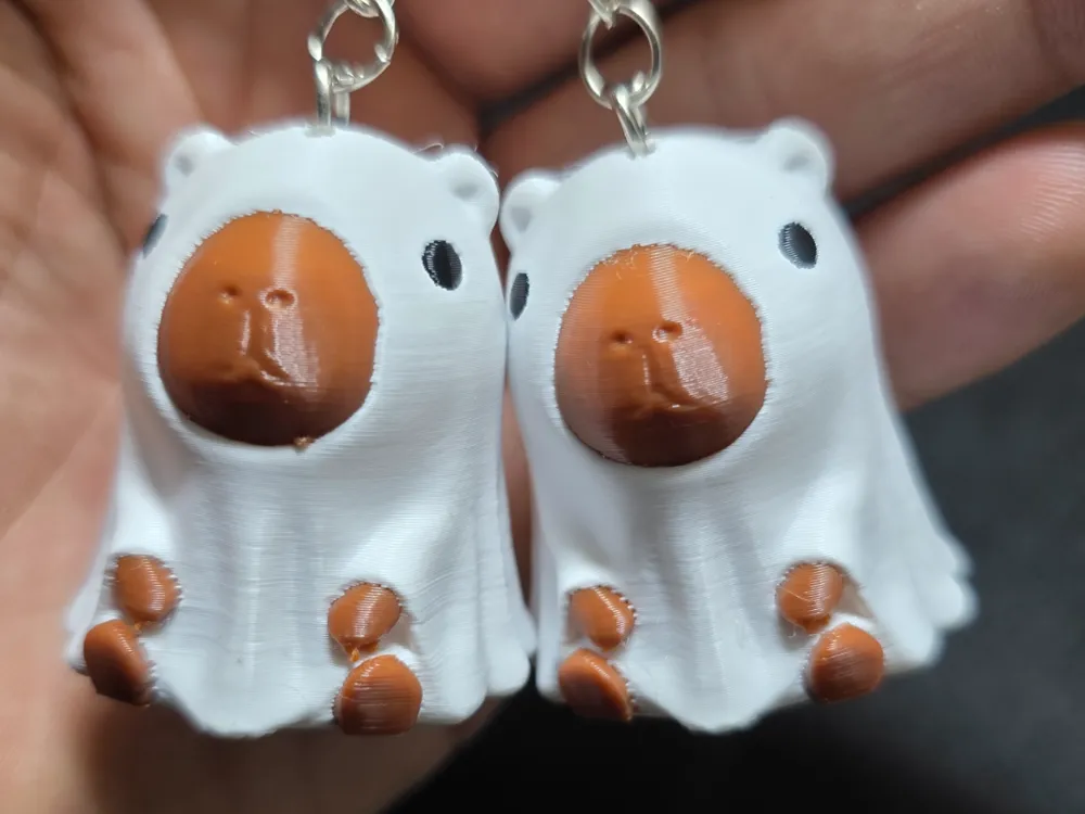 Capybara Ghost keychain/decor - Free 3D Print Model - MakerWorld