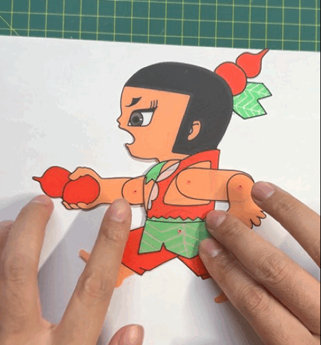 Calabash Brothers shadow puppet toy, 9.53g, articulated joints, 5-color ...