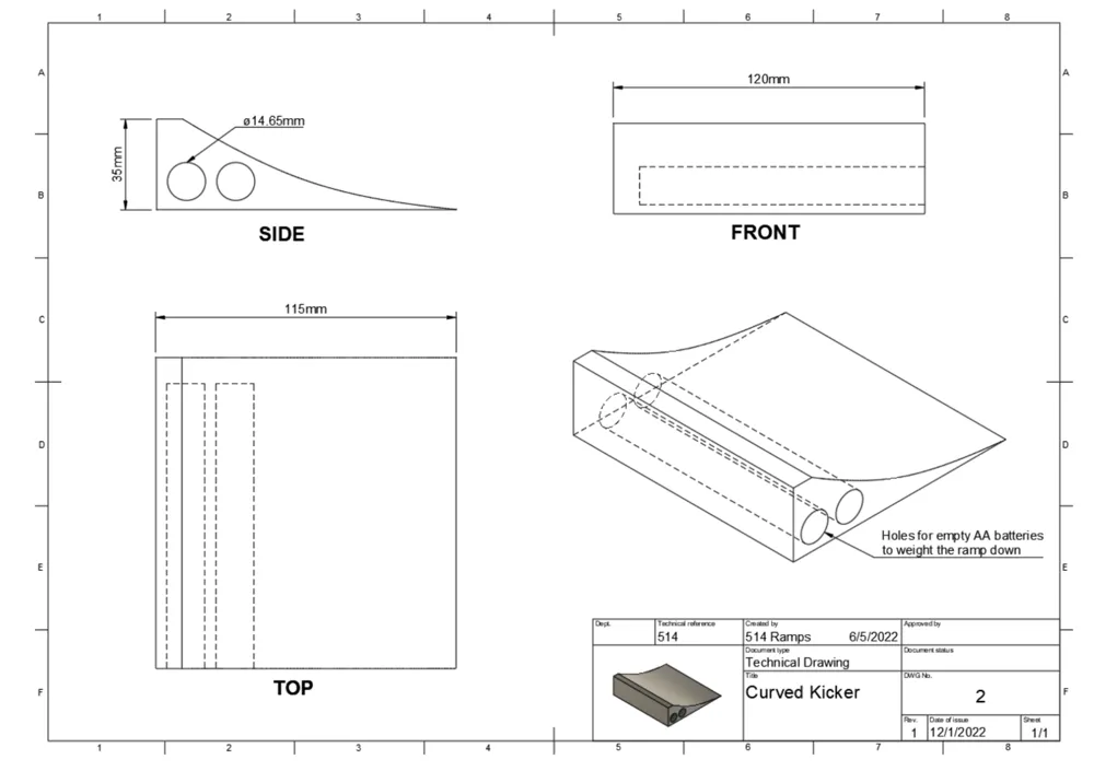Fingerboard Curved Kicker Ramp by TheoLcr MakerWorld: Download Free 3D ...