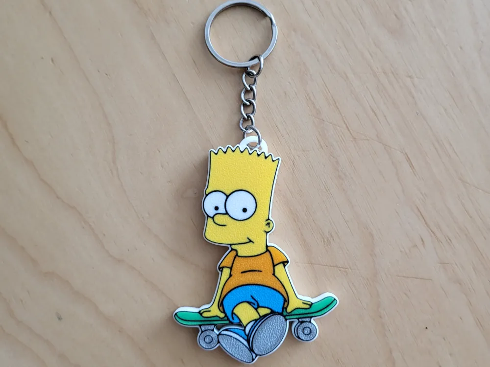 Bart Simpson Skateboard Keychain - Free 3D Print Model - MakerWorld
