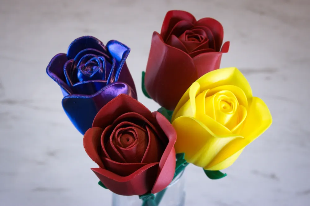 La rosa de tallo largo (ahora con hojas) - Modelo de impresión 3D ...