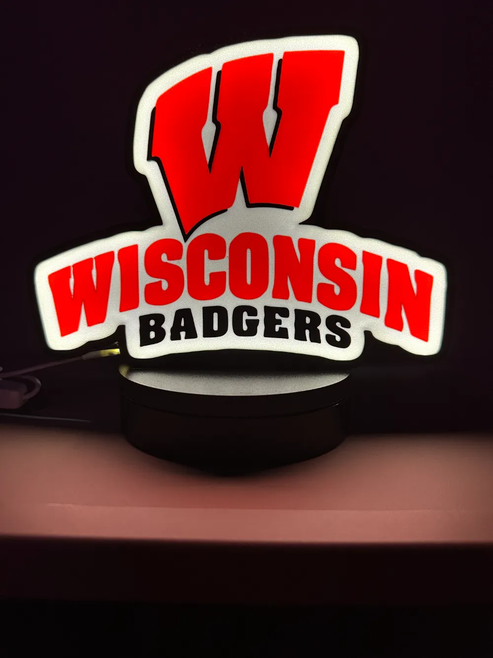 Wisconsin Badgers LED Lamp (LightBox) by NES 3D - MakerWorld