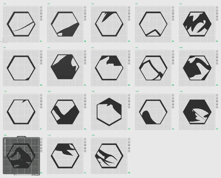 Hexagonal Mountain Landscape 1400x610 - Free 3D Print Model - MakerWorld