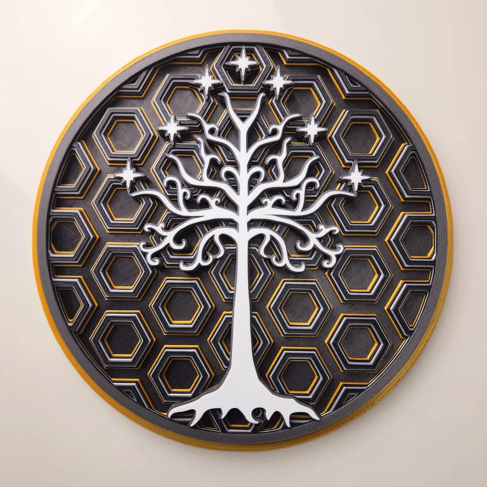 LOTR White Tree of Gondor Dimensional Mosaic by w3r3wolv3s - MakerWorld