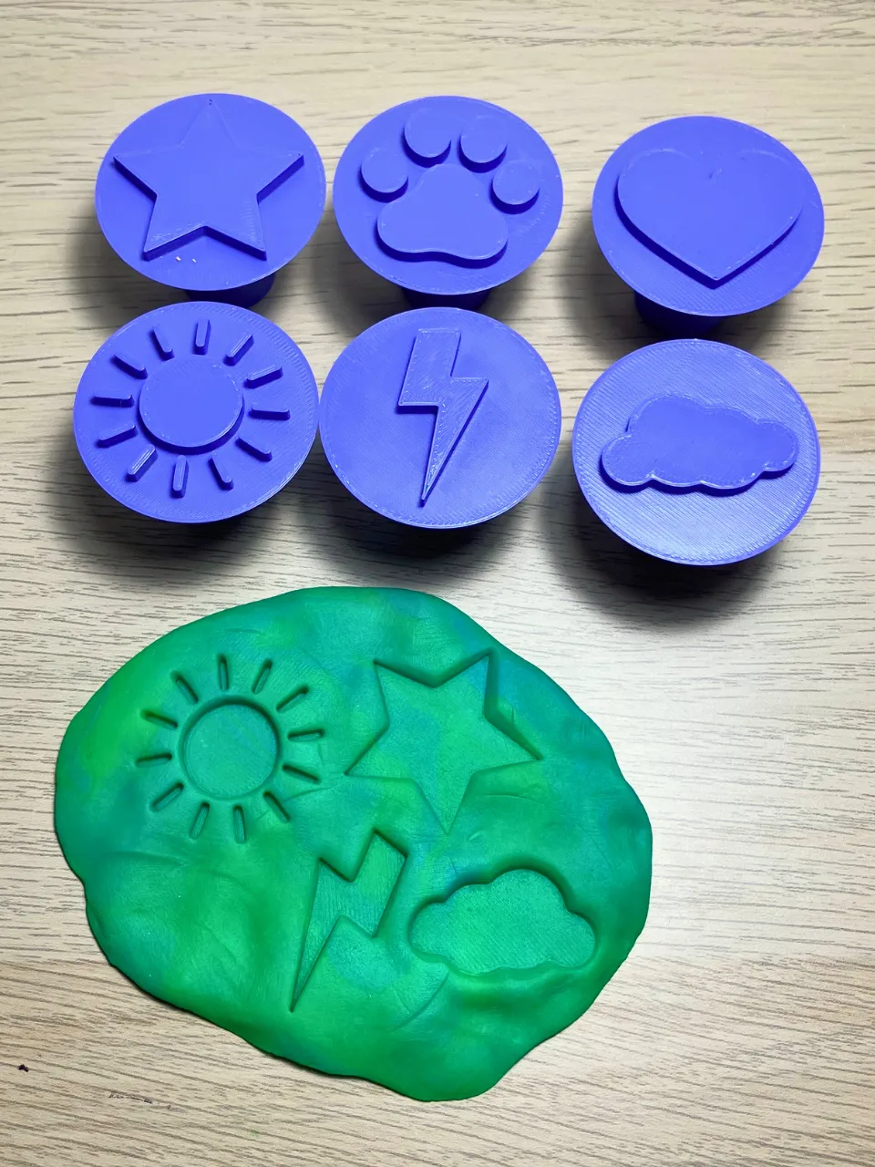 Playdough Stamps Set of 6 Cute Shapes - Free 3D Print Model - MakerWorld