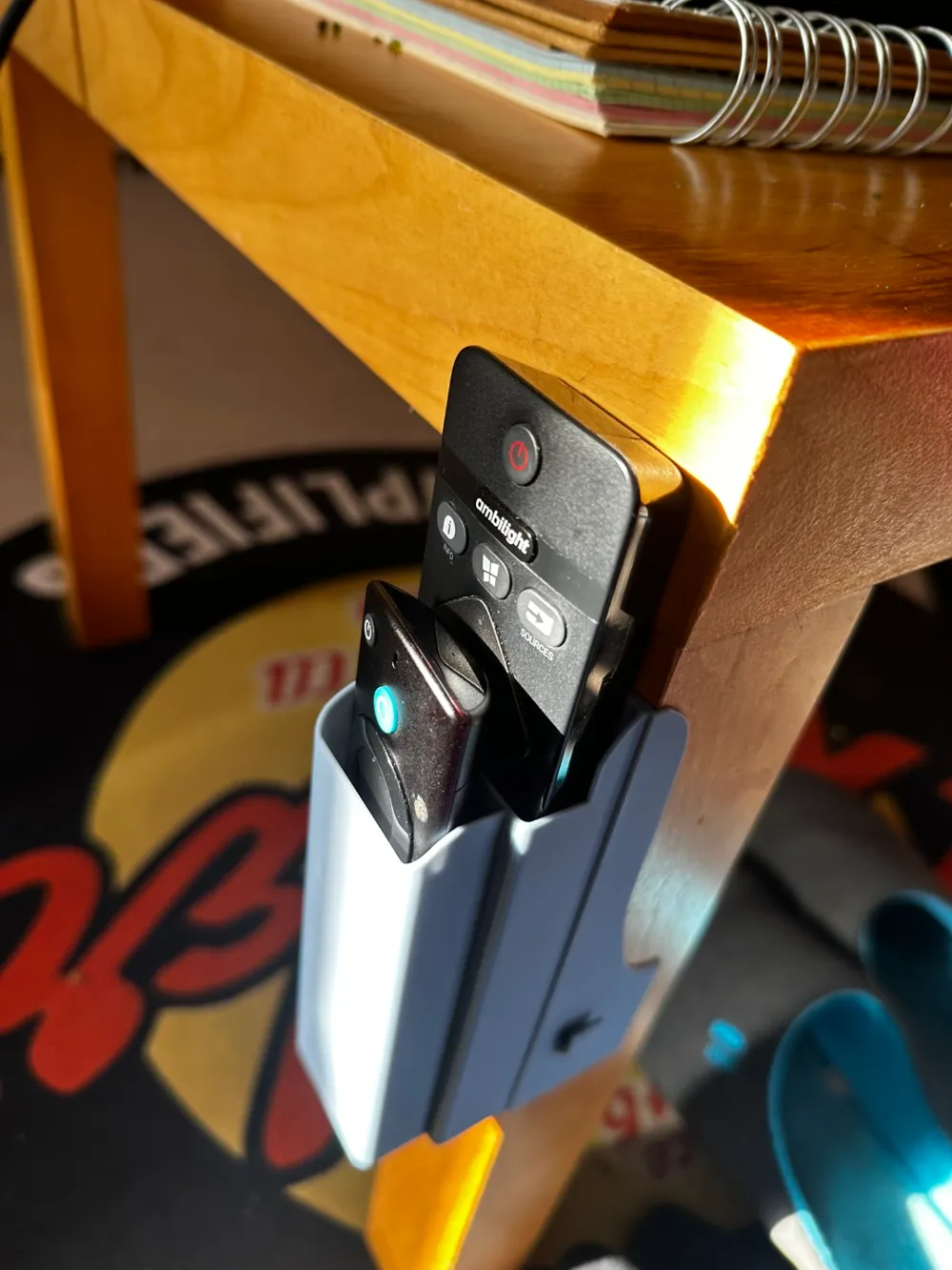 Remote controll holder for Ikea Lack coffee table by Steve - MakerWorld