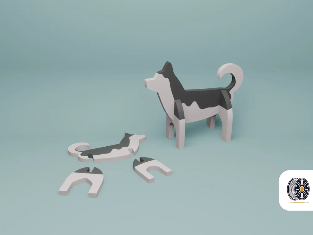 Cute Husky Kit Card | AMS Ready, two sizes - Free 3D Print Model ...