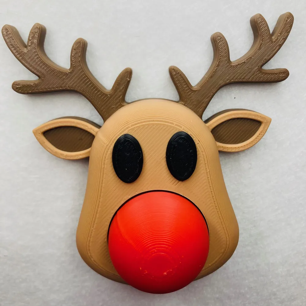 Rudolph the Red Nose Clicker Fidget (~46 mins) - Free 3D Print Model ...