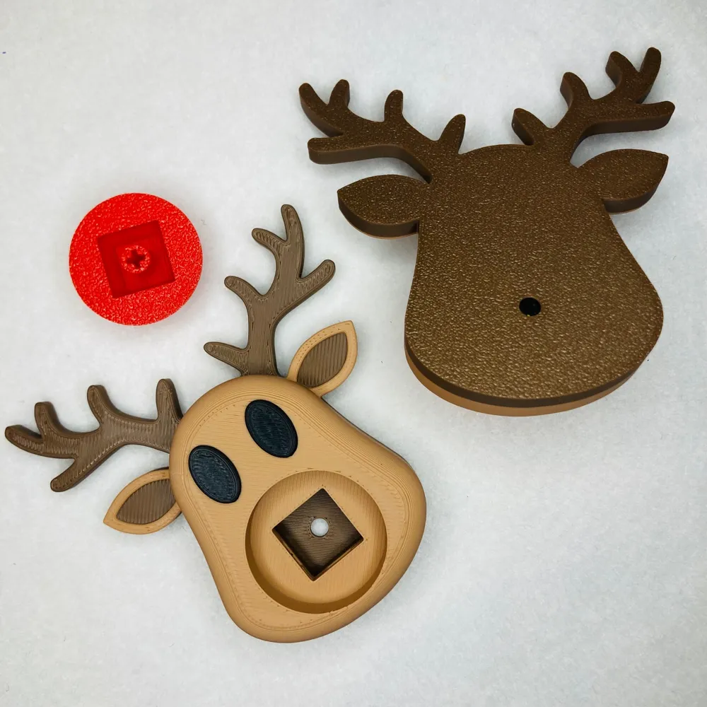 Rudolph the Red Nose Clicker Fidget (~46 mins) - Free 3D Print Model ...