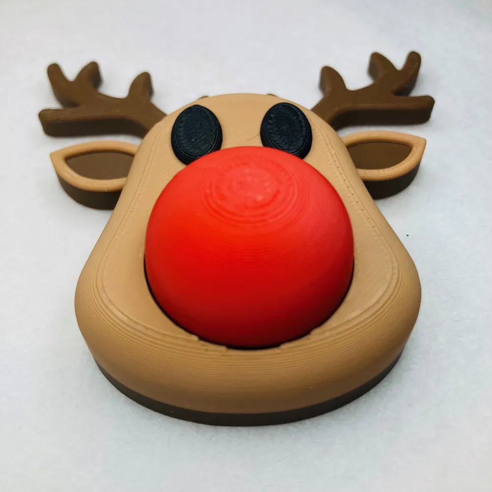Rudolph the Red Nose Clicker Fidget (~46 mins) - Free 3D Print Model ...