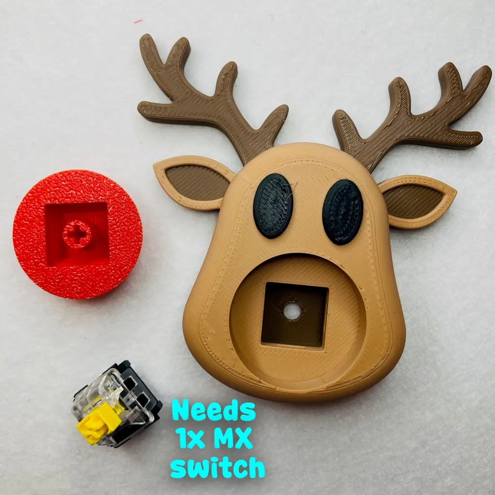Rudolph the Red Nose Clicker Fidget (~46 mins) - Free 3D Print Model ...