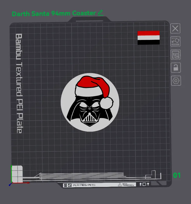 Darth Santa 94mm Coaster by Love Prints - MakerWorld