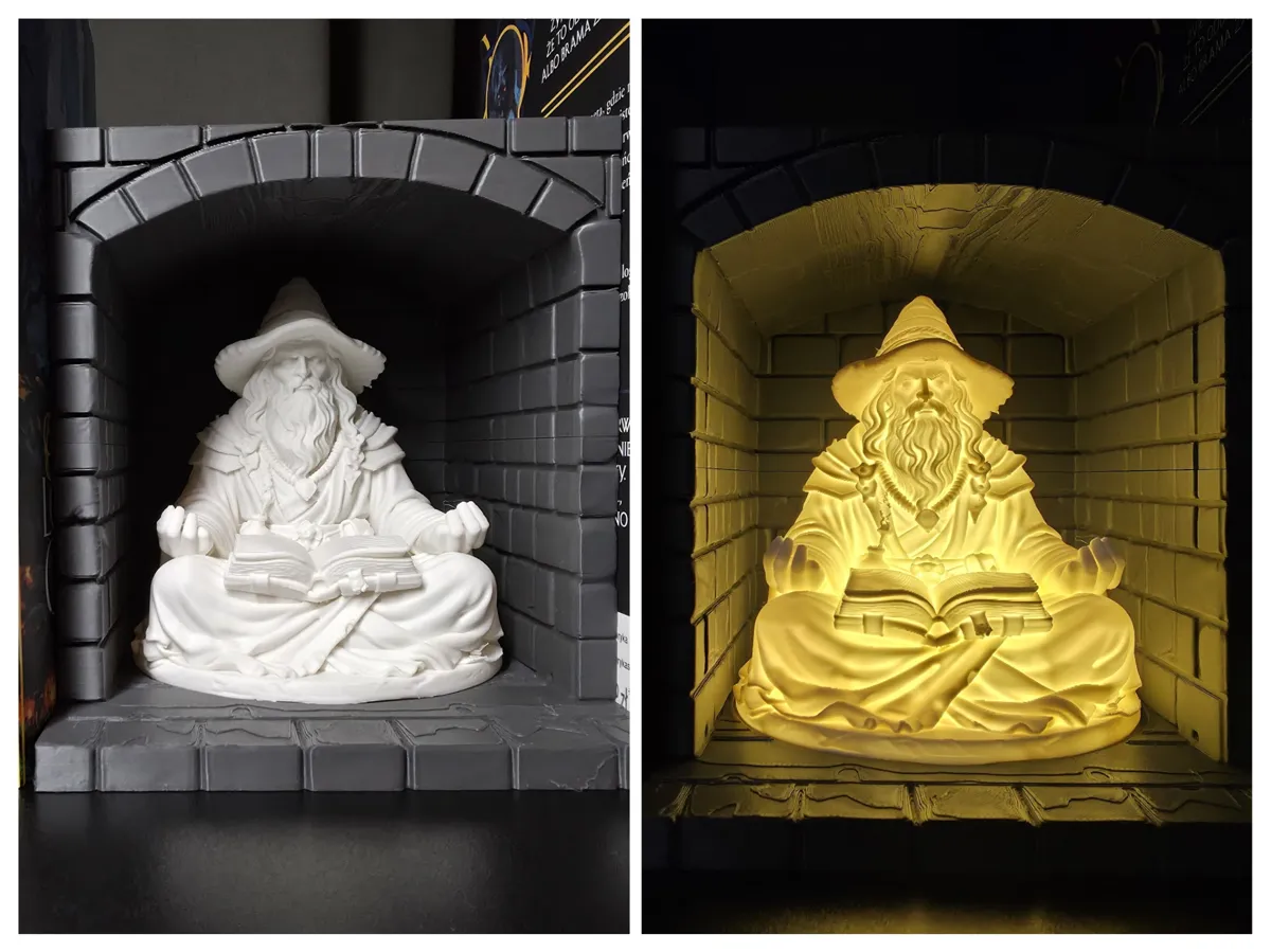 The Meditating Sage - Enchanted LED Book Nook - Free 3D Print Model ...