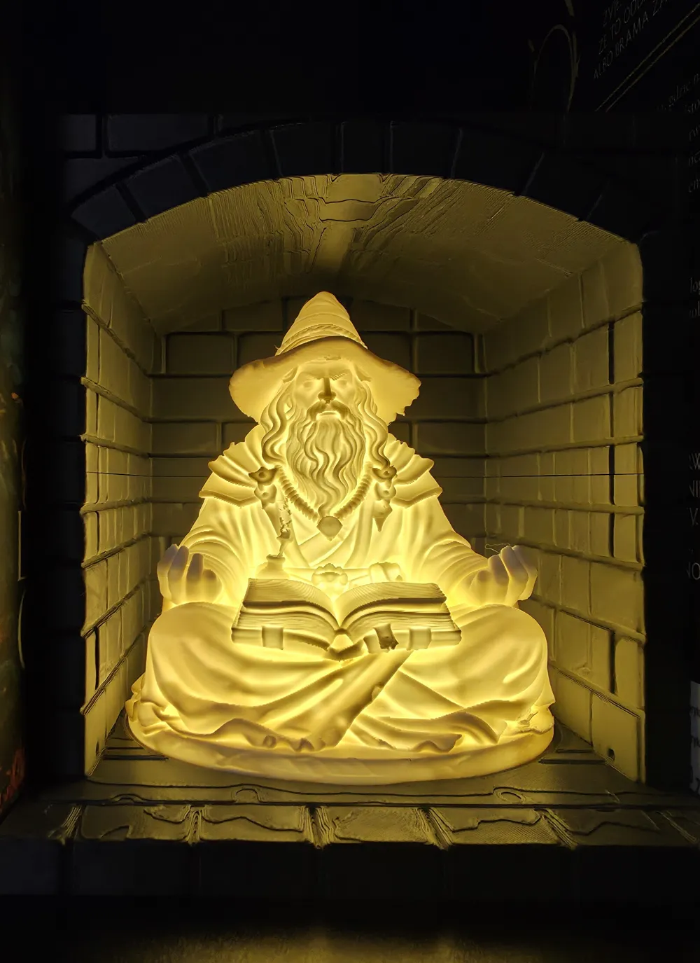 The Meditating Sage - Enchanted LED Book Nook - Free 3D Print Model ...