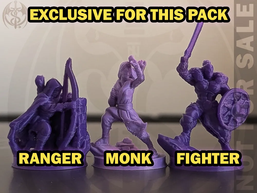 All 12 Classes for DnD + Dog - Supportless minis - Free 3D Print Model ...