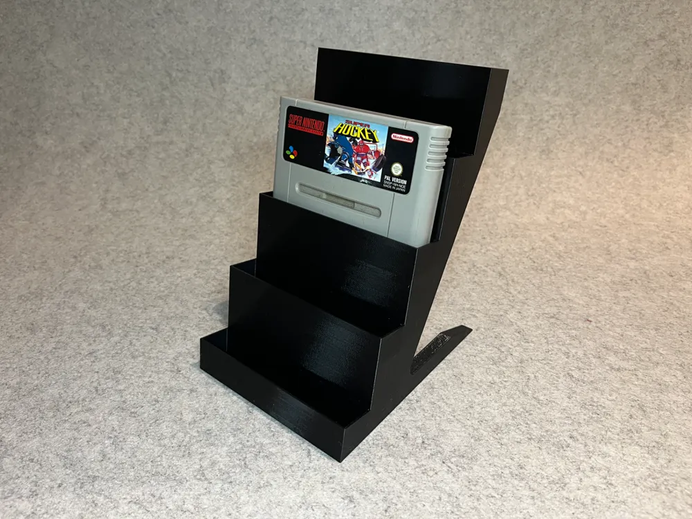 Display stand holder for 5 Nintendo SNES games by design3d - MakerWorld