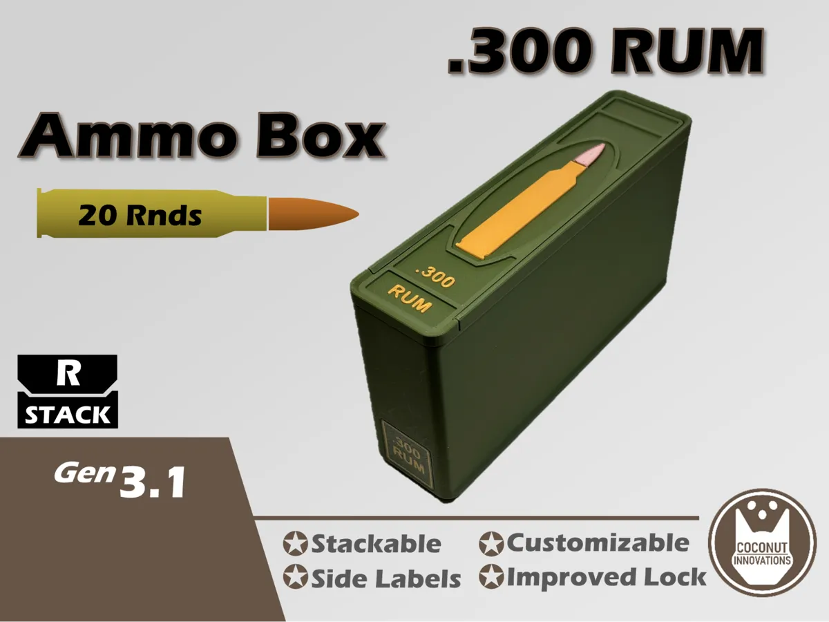Ammo Storage Box - .300 RUM - 20 Rounds - Free 3D Print Model - MakerWorld