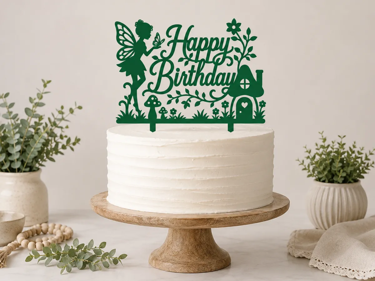 Fairy Happy Birthday Cake Topper - Free 3D Print Model - MakerWorld
