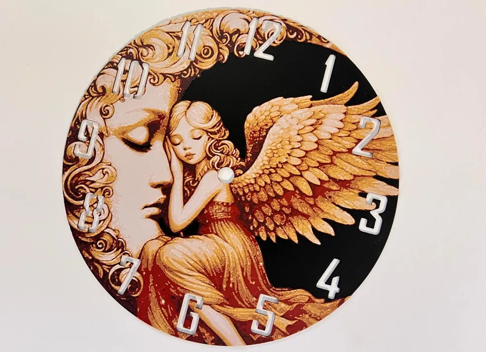 Customizable Clock - Celestial Angel - Free 3D Print Model - MakerWorld