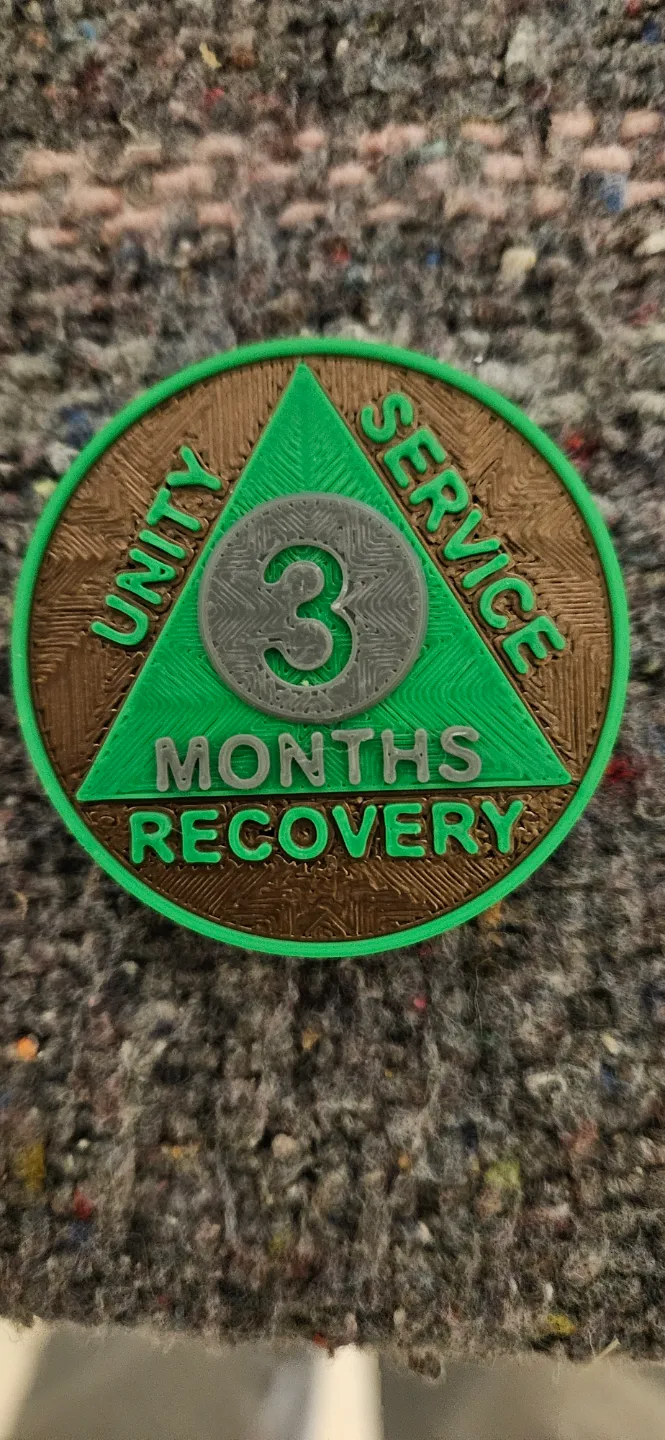 3 Month Sobriety Chip by op4dave - MakerWorld