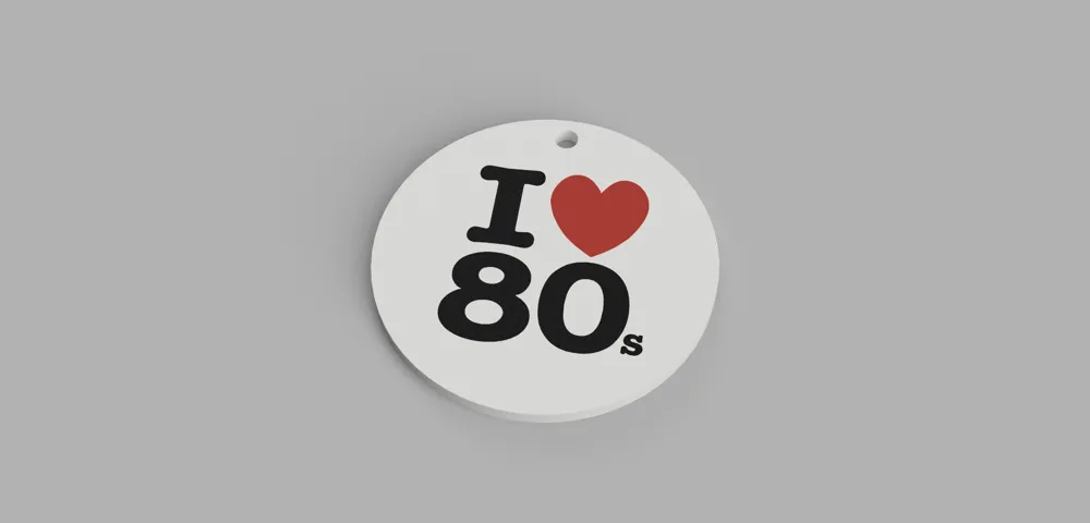 I love 80s keychain by Stamatis Sarlis - MakerWorld