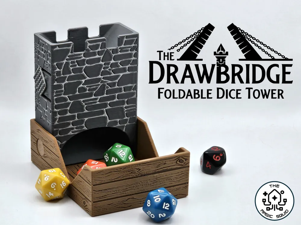 The Drawbridge - Foldable Dice Tower - Free 3D Print Model - MakerWorld