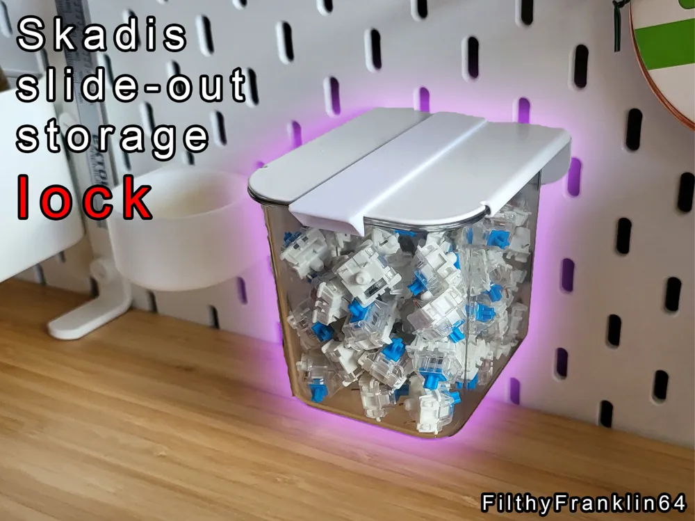 Ikea skadis slide out storage lock by FilthyFranklin64 - MakerWorld