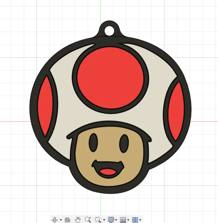 Mario Toad Keychain/Bag tag - NO AMS Needed - Free 3D Print Model ...