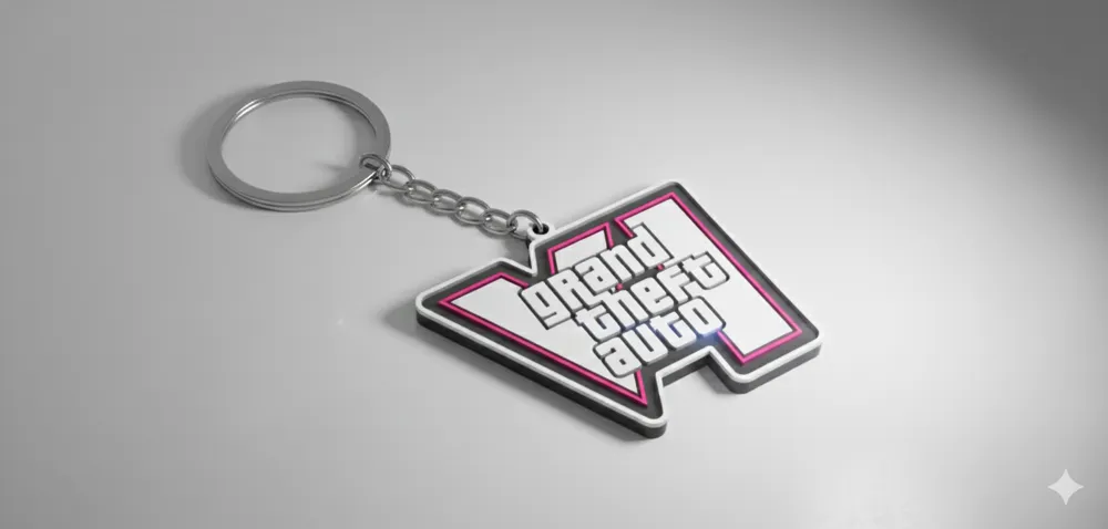 GTA VI logo keychain - Free 3D Print Model - MakerWorld