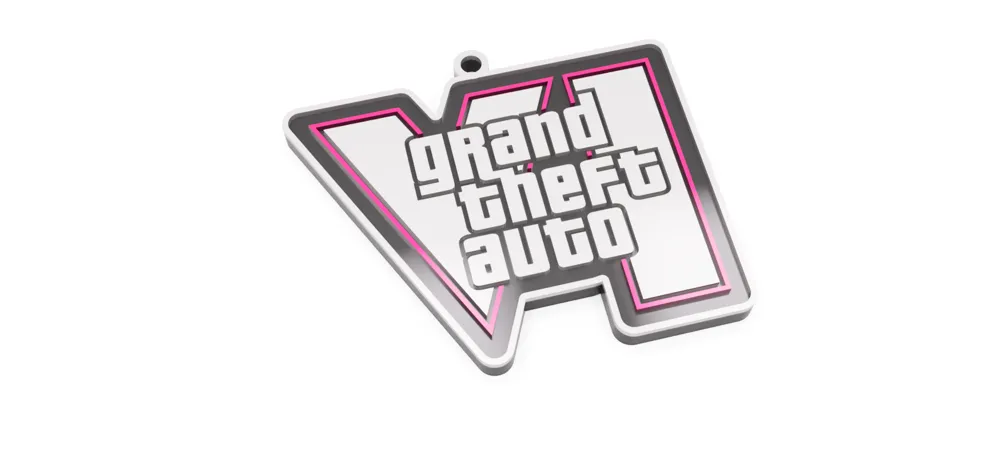 GTA VI logo keychain - Free 3D Print Model - MakerWorld