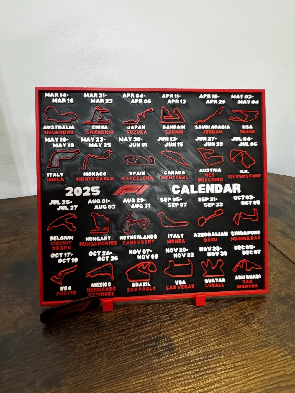 F1 2025 Calendar with names and dates by FLU MakerWorld: Download Free ...