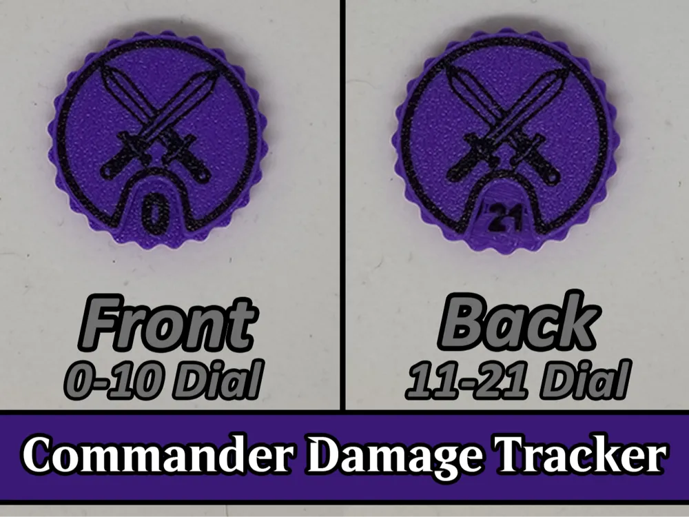 MTG Commander Damage Counter Double Sided 0-21 EDH by TheMakerSphere ...