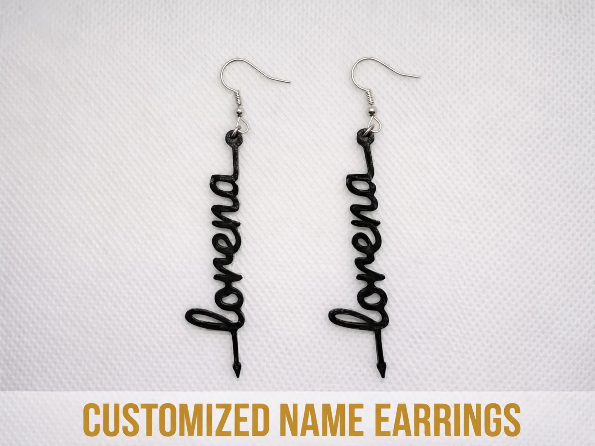 Customizable Name Earrings Generator StraightStyle - Free 3D Print ...