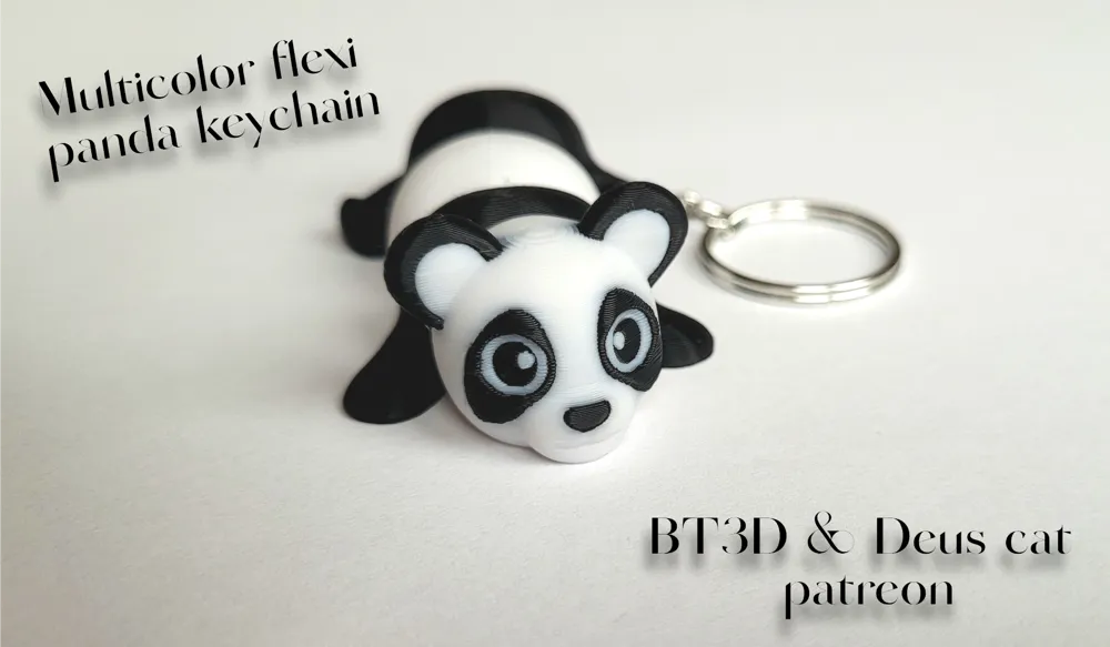 Adorable Multicolored Flexible Panda Keychain - Free 3D Print Model ...