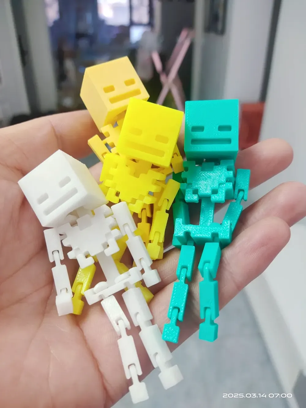 Minecraft Print-in-Place Highly Articulated Skeleton Keychain/Pendant ...