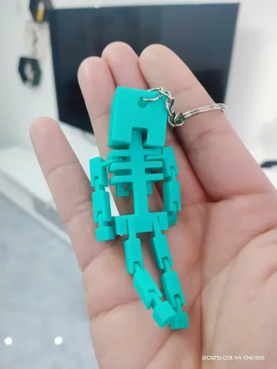 Minecraft Print-in-Place Highly Articulated Skeleton Keychain/Pendant ...