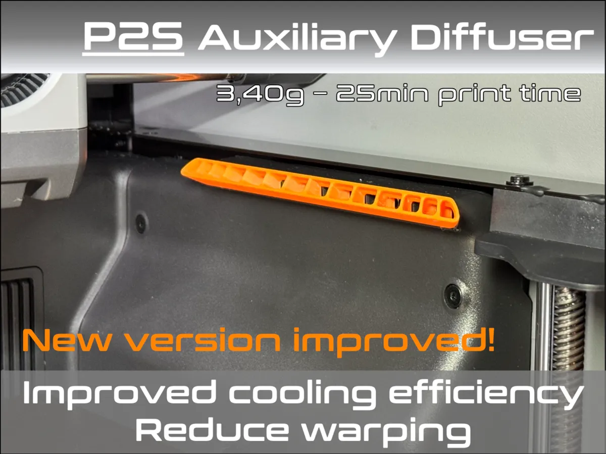 Bambu Lab P2S Auxiliary AirFlow Diffuser - Free 3D Print Model - MakerWorld