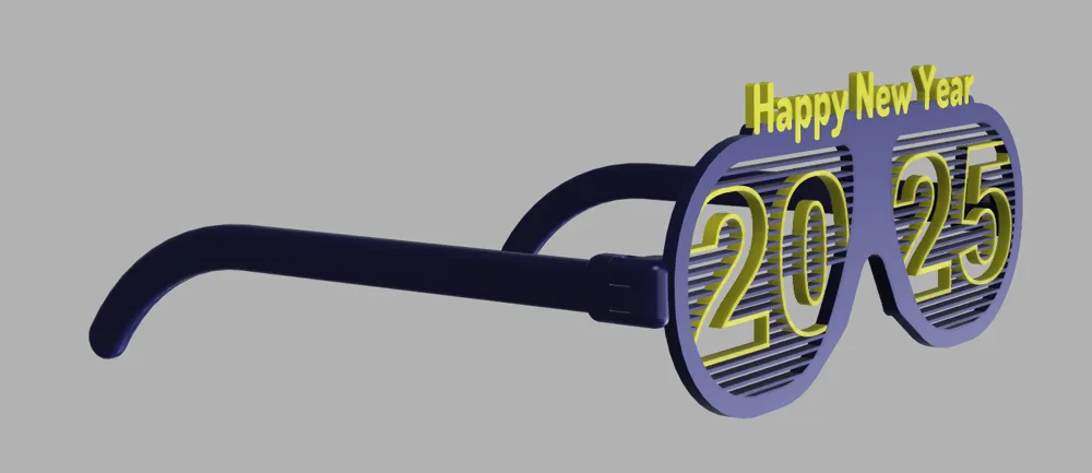 2025 New Year Glasses by Jeff Smith - MakerWorld