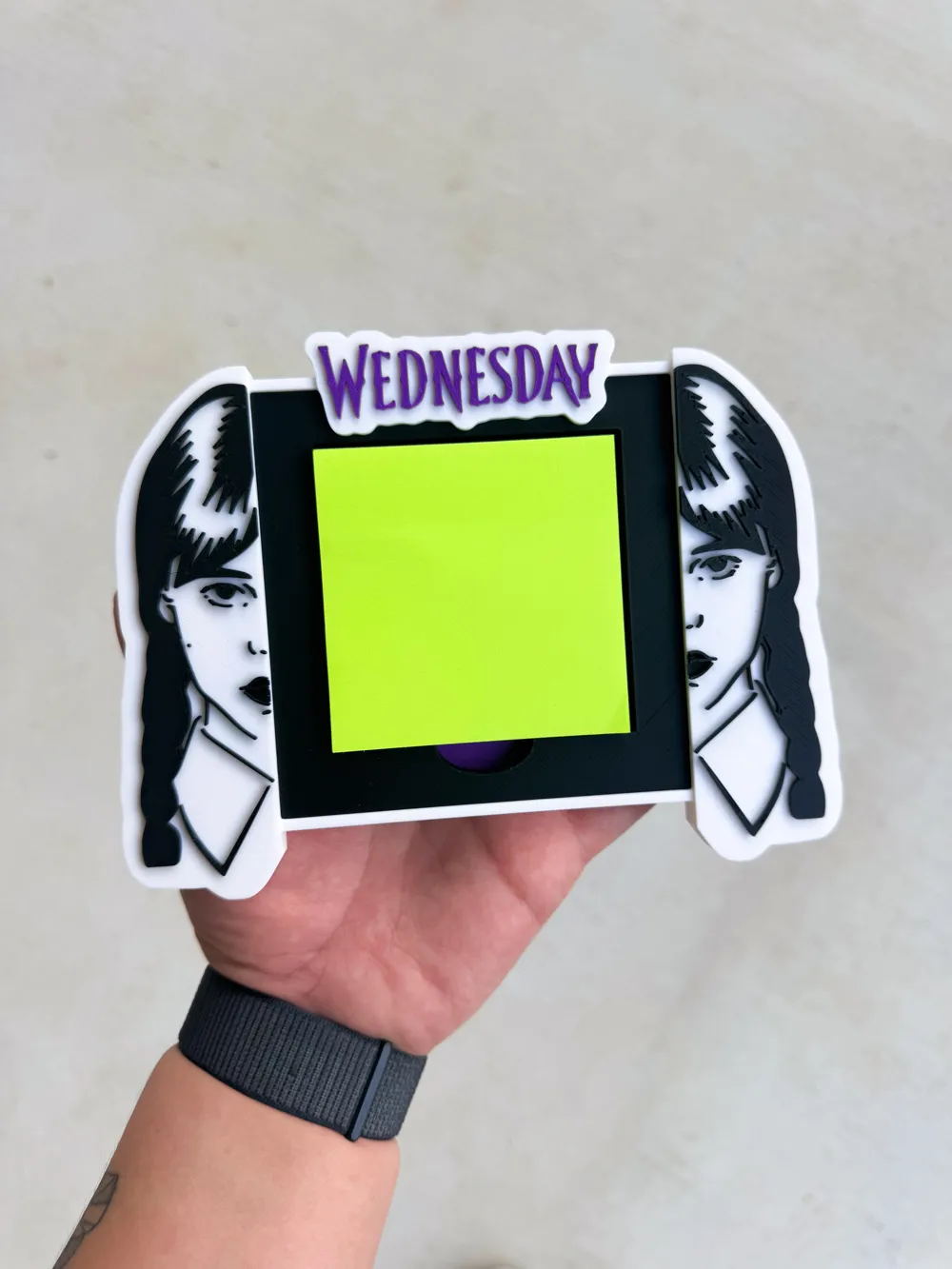 Wednesday Adams Sticky Note Holder by LayeredLogic MakerWorld: Download ...