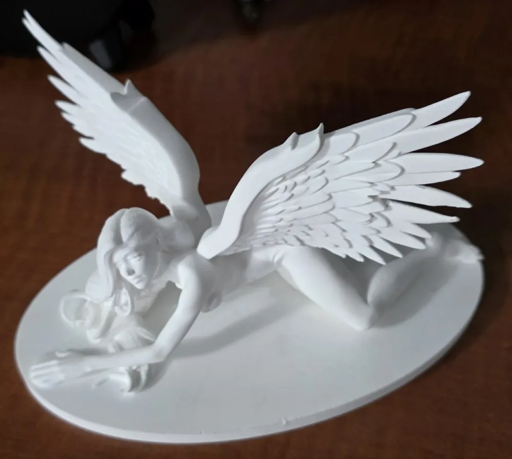 Heaven’s Fallen Grace Angel Statue - Free 3D Print Model - MakerWorld
