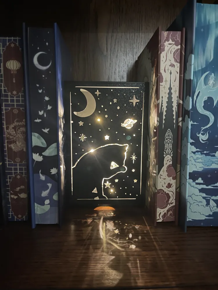 Cosmic Cat Window – Stargazing Book Nook Insert by Pages & Projects ...