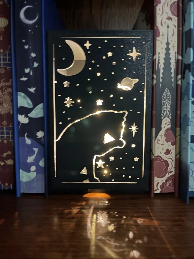 Cosmic Cat Window – Stargazing Book Nook Insert by Pages & Projects ...