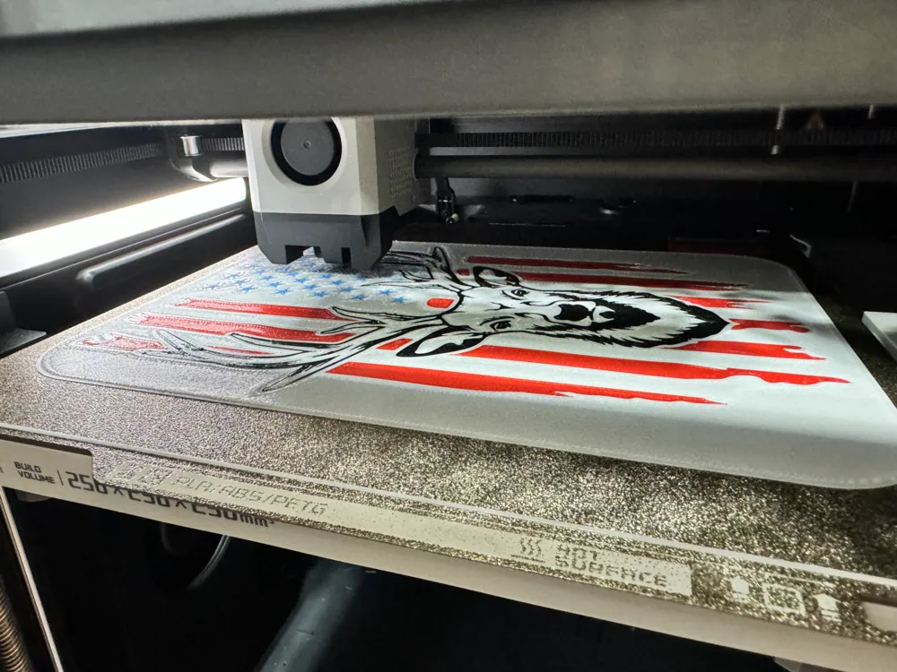 American Flag/ Deer Light box by MSK Designs - MakerWorld