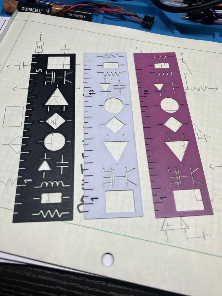 Pocket Schematic Maker - Circuit Stencils & Ruler - Free 3D Print Model ...
